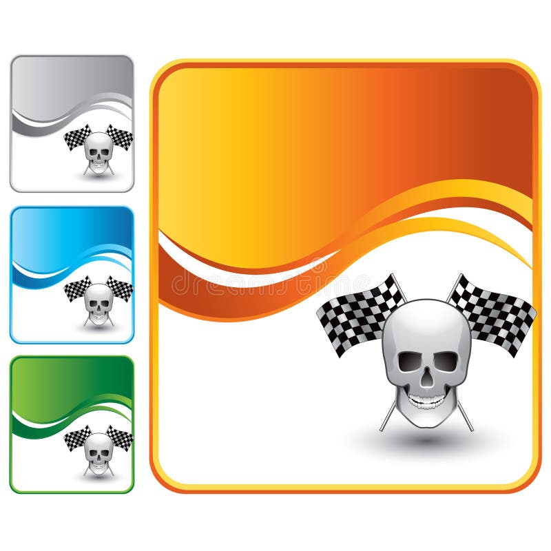 Racing Checkered Flags Orange Wave Background Stock Illustrations – 12 ...