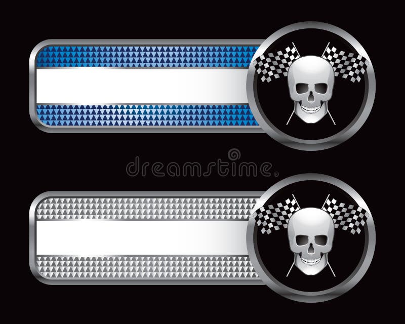 Racing Flags and Skull on Striped Banners Stock Vector - Illustration of race, skull: 11625250