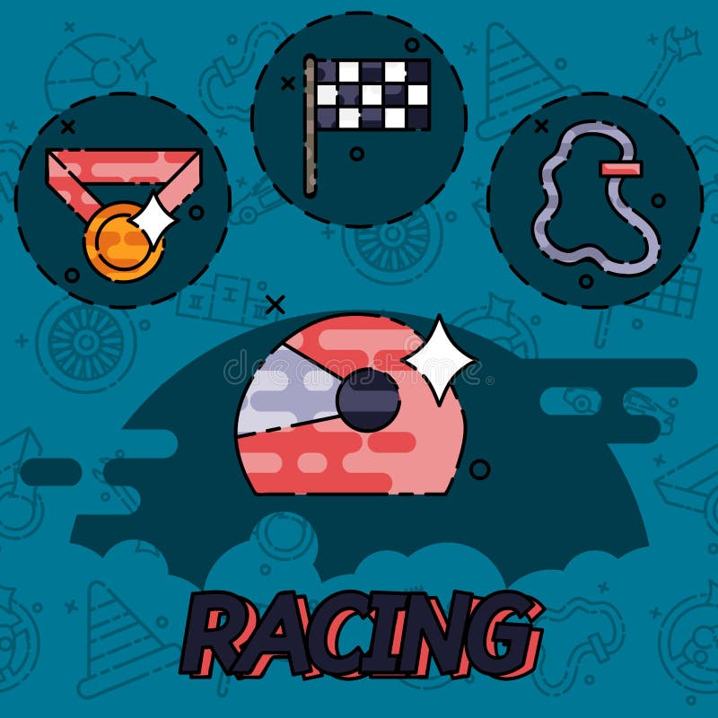 Racing flat icons stock vector. Illustration of elements - 40162600 Racing flat icons stock vector. Illustration of elements - 40162600