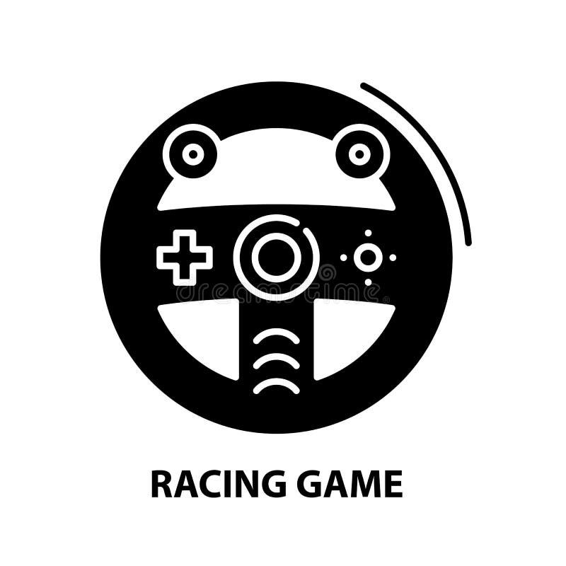 Racing Game Icon, Black Vector Sign with Editable Strokes, Concept ...