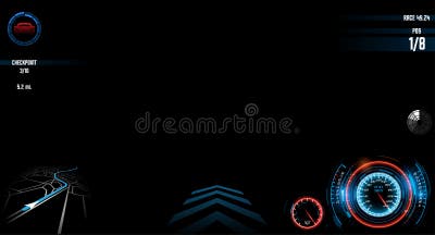Racing Game Interface Screen Template Stock Vector - Illustration of ...