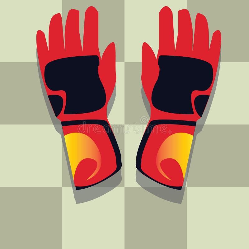 Racing Gloves on Shield. Vector Illustration Decorative Design Stock ...