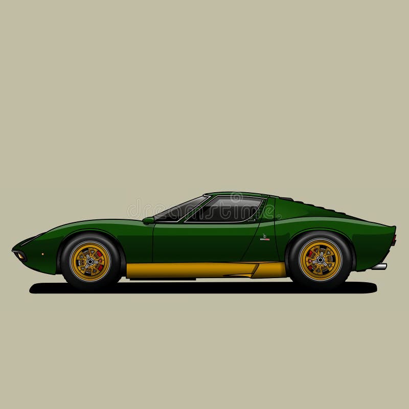 Racing Green Modern Super Sports Car - Tail View Stock Illustration ...