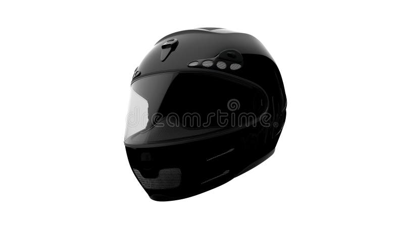 Racing Helmet Left View. Isolated on White. 3D Render. 3D Illustration ...