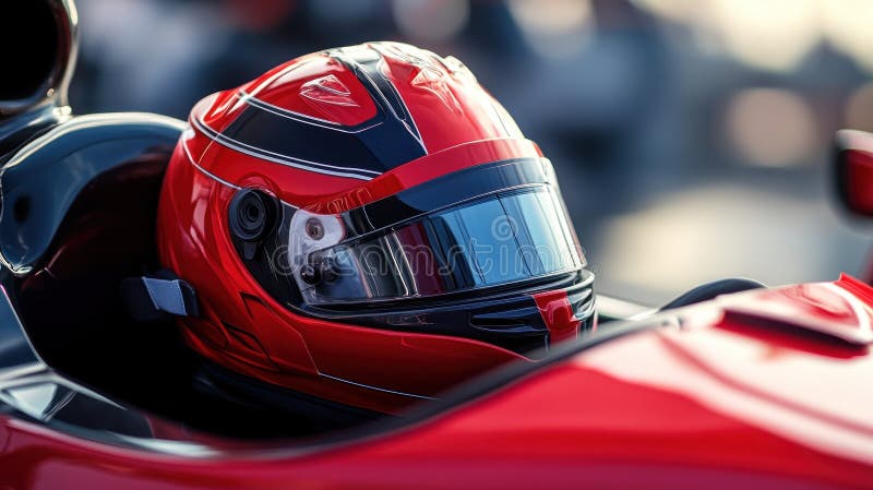 Racing Helmet on Top of a Racing Car Stock Illustration - Illustration ...