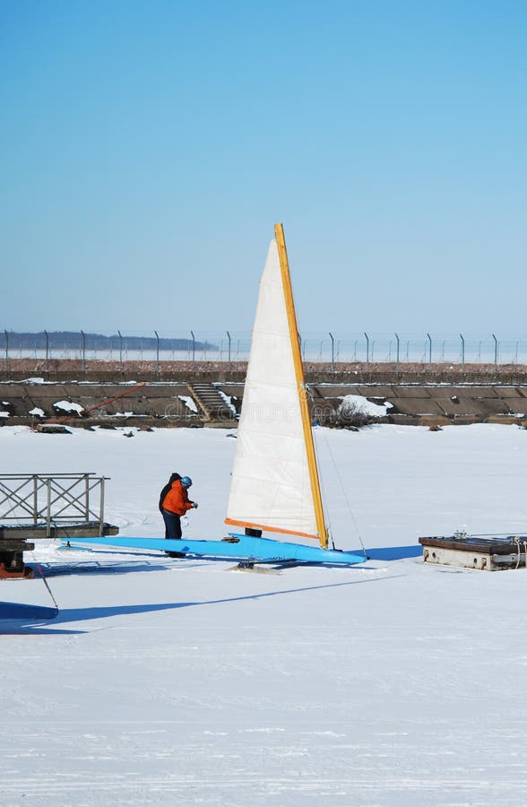 Racing Ice Boat stock image. Image of boat, wind, winter - 24014183