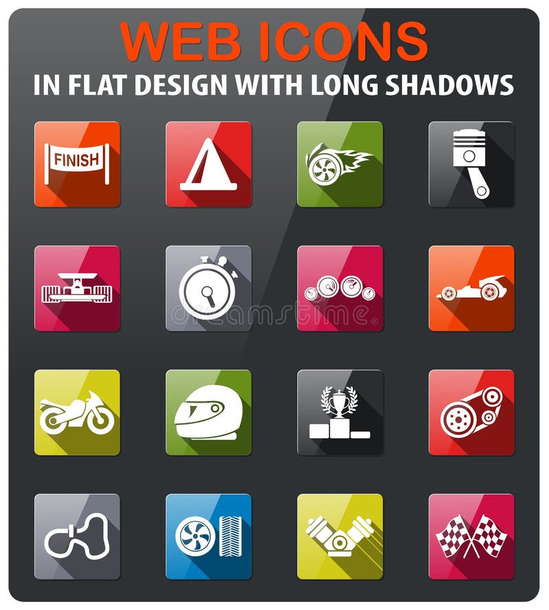 Racing icon set stock illustration. Illustration of route - 88398700