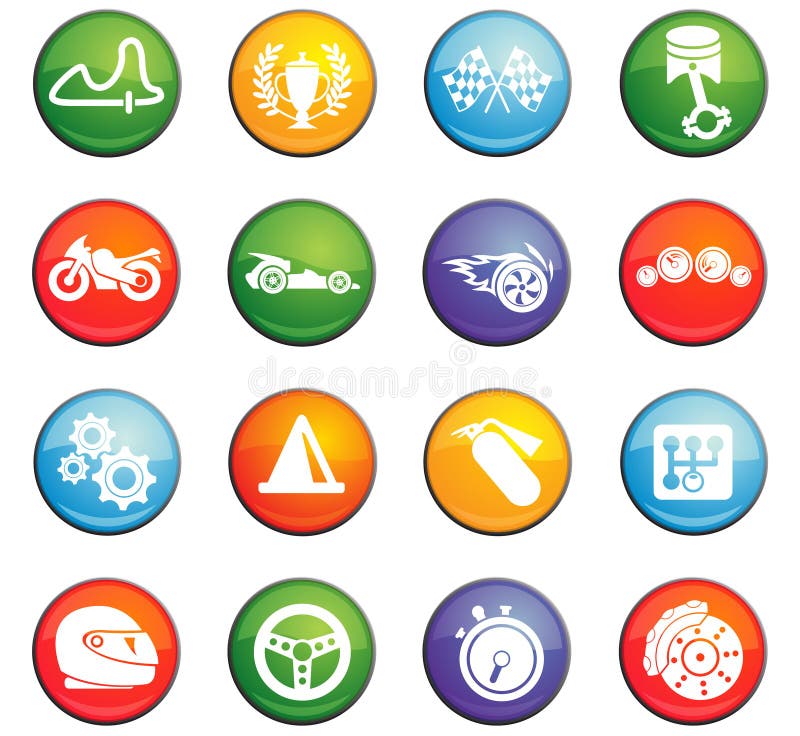 Racing icon set stock illustration. Illustration of element - 89203246