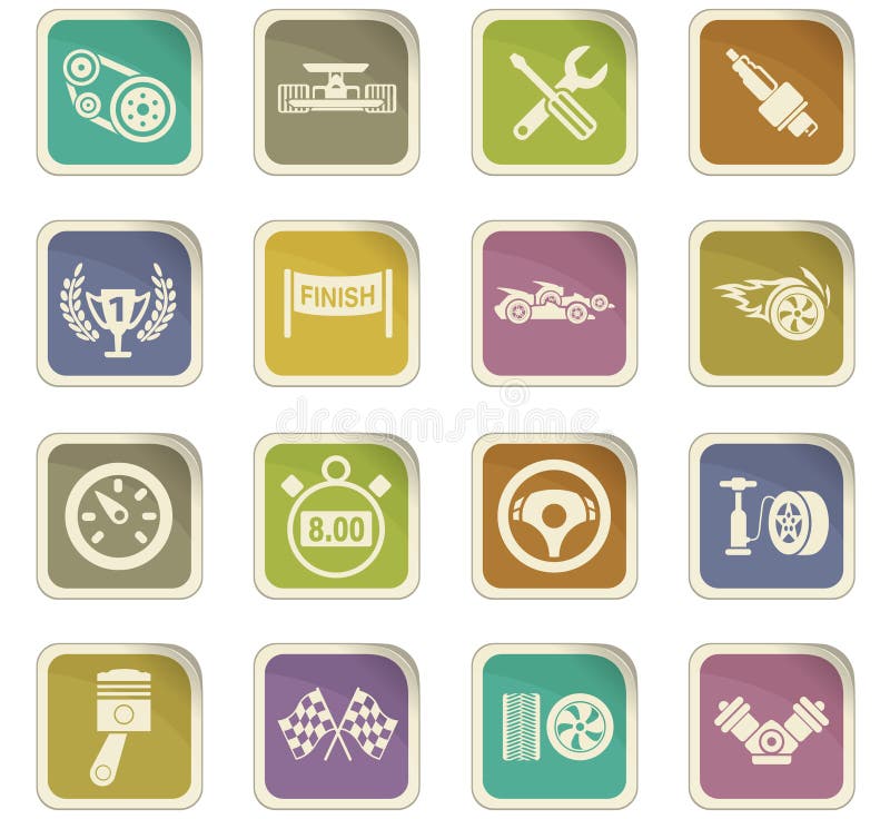 Racing icon set stock illustration. Illustration of candle - 89214433