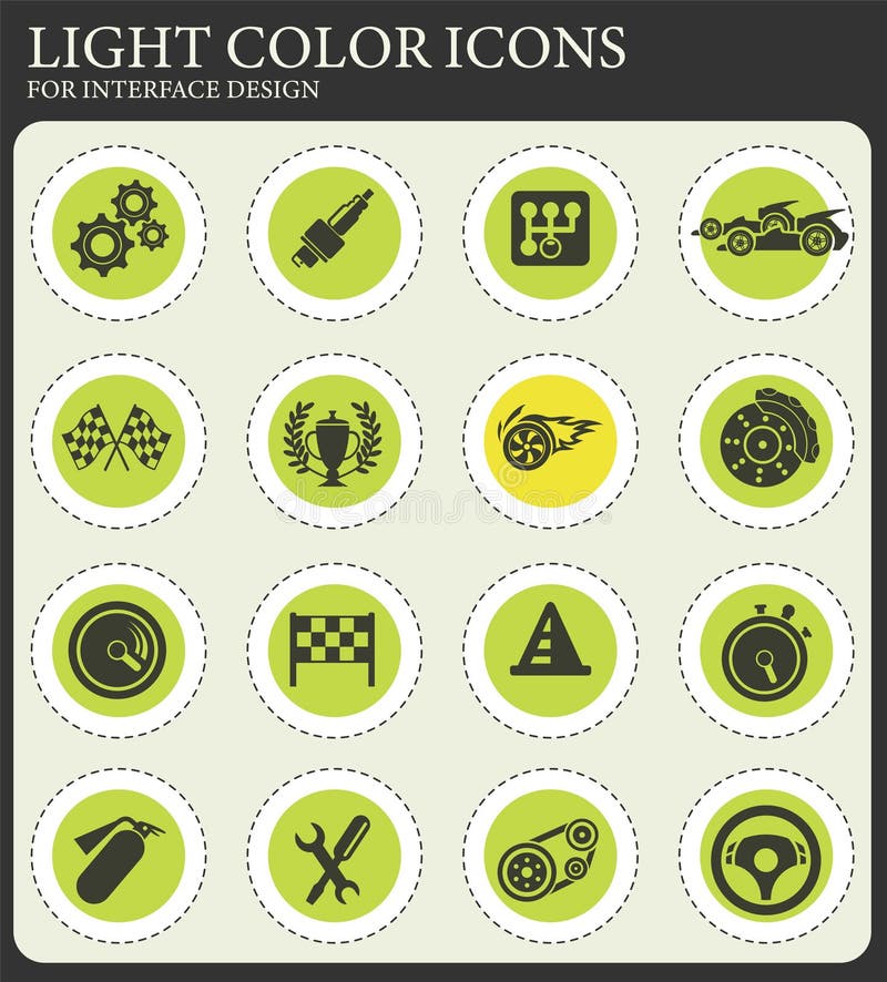 Racing icon set stock vector. Illustration of racecar - 154995995