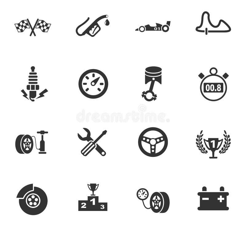 Racing icon set stock vector. Illustration of route, pumping - 88220509