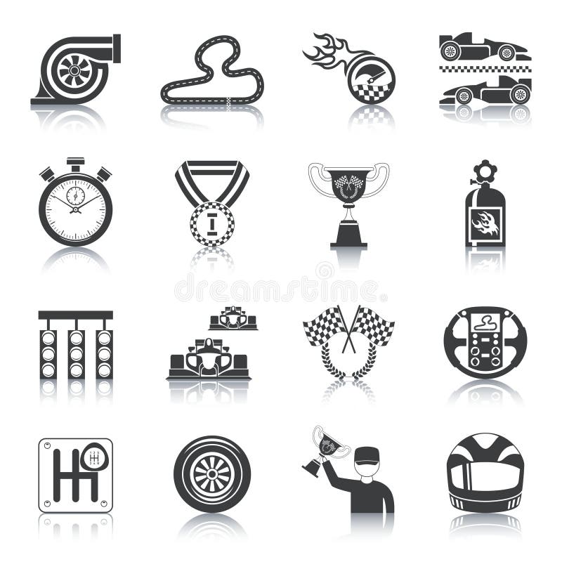 Racing Icons stock vector. Illustration of text, bike - 19240224