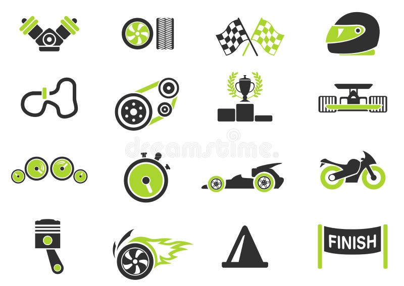 Racing Icons Set stock vector. Illustration of mobile - 61062845