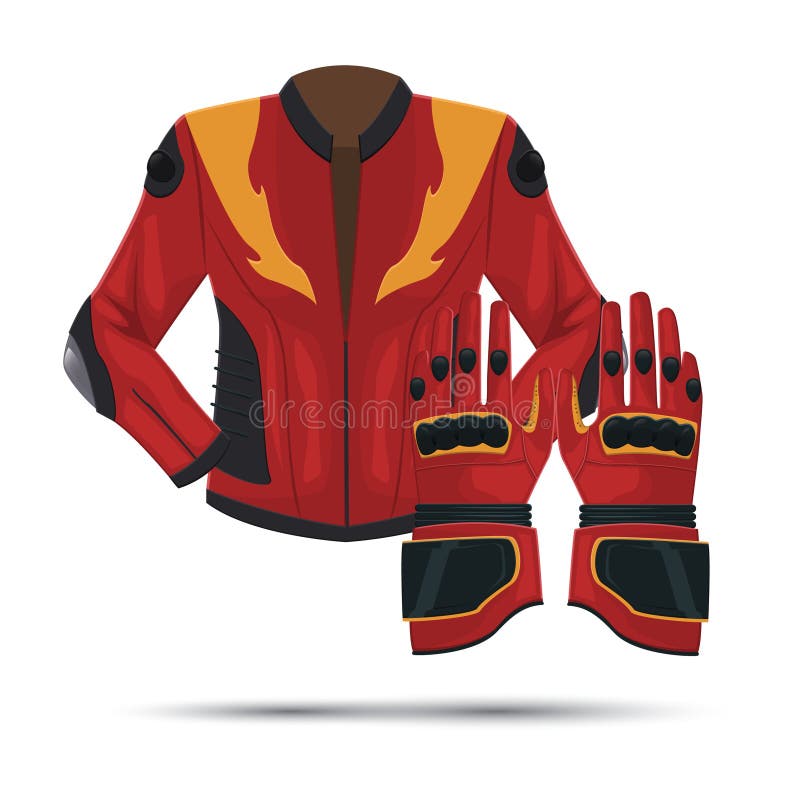 Racing Jacket and Gloves. Vector Illustration Decorative Design Stock ...