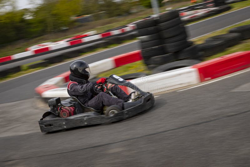 Racing Kart stock image. Image of motorbike, lean, cornering - 217535871