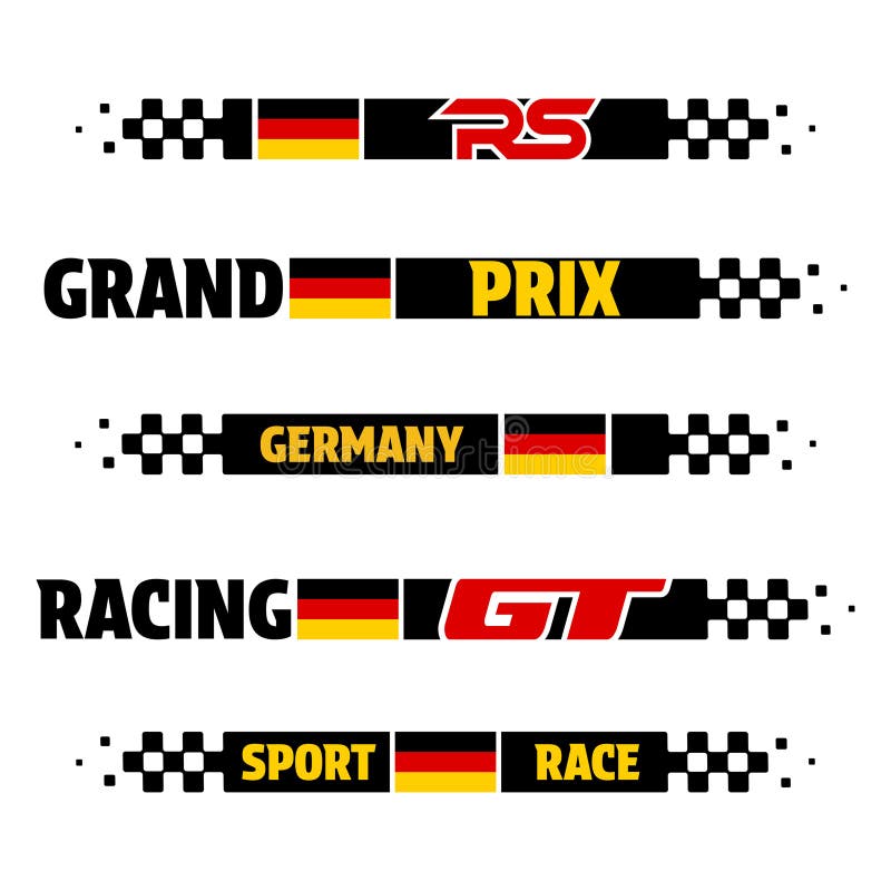 Racing labels Germany stock vector. Illustration of rally - 332807336