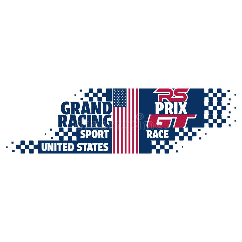 Racing labels USA flag stock illustration. Illustration of finish ...