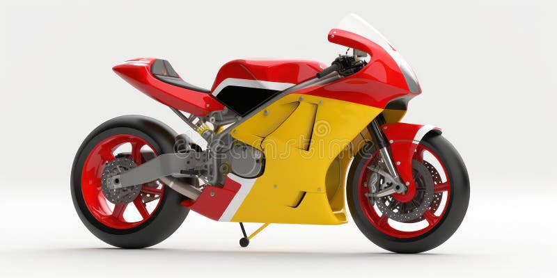 Racing Motorbike Isolated on White Stock Photo - Image of motorbike ...