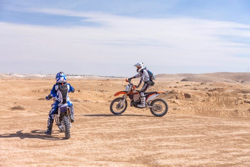 Racing Motorcycles on the Desert Stock Photo - Image of moto, biking ...
