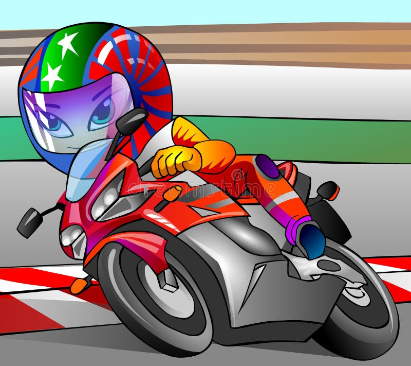 Motorcycle racing stock vector. Illustration of cartoon - 28738213