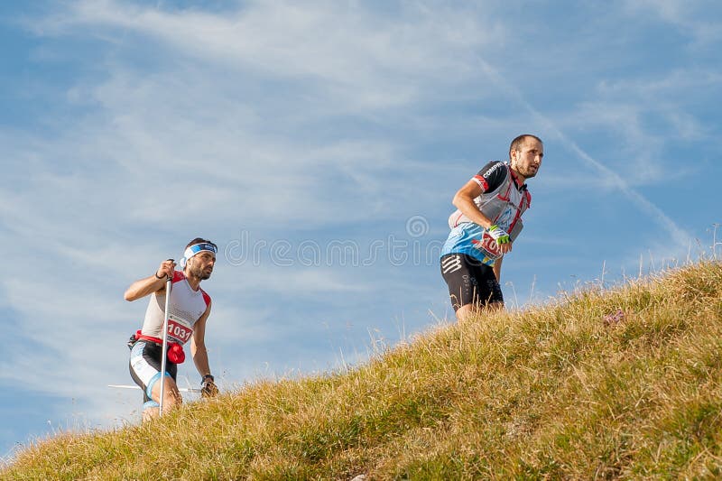 Racing in the mountains editorial image. Image of jogging - 97005255