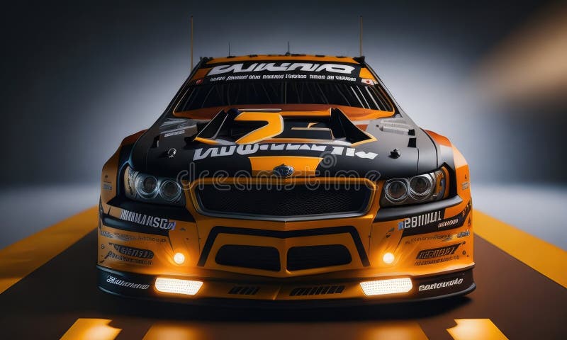 Racing NASCAR car stock illustration. Illustration of racer - 281233942