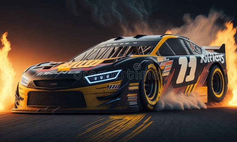 Racing NASCAR car stock illustration. Illustration of circuit - 281234002