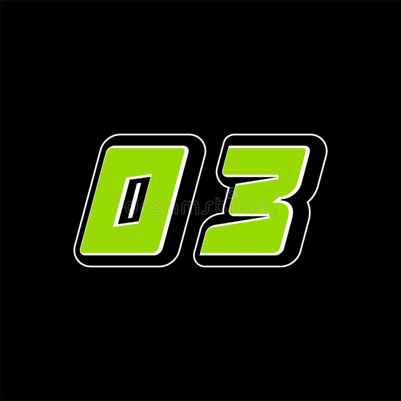 Racing Number 03 Design Template Stock Vector - Illustration of drift ...