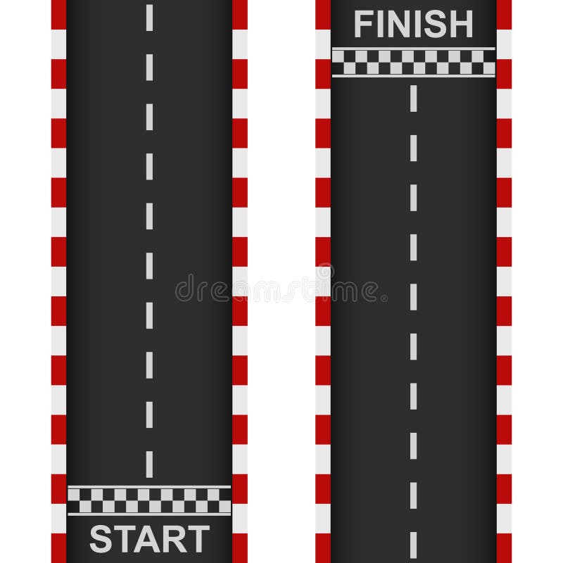 Racing Road Start and Finish Stock Illustration - Illustration of ...