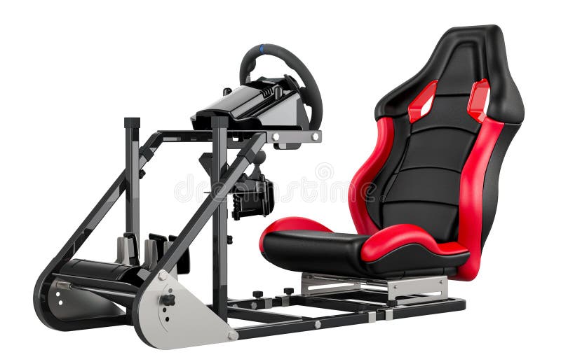 Racing Simulator Cockpit with Gaming Racing Steering Wheel and Foot ...