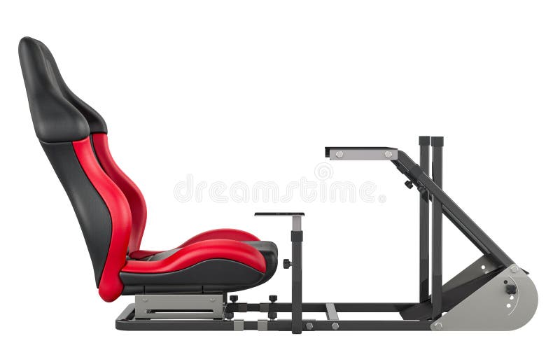 Racing Simulator Cockpit, Side View. 3D Rendering Stock Illustration ...