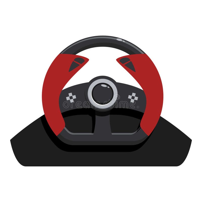 Racing Simulator Steering Wheel for Playing Video Games Stock Vector ...