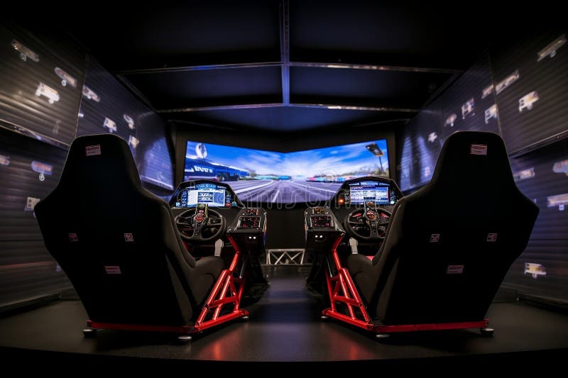 Racing Simulator Video Game with Interface, AI Stock Illustration ...