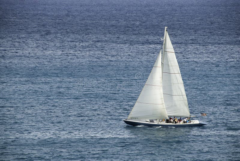 Racing Sloop in the Caribbean Stock Photo - Image of propulsion ...