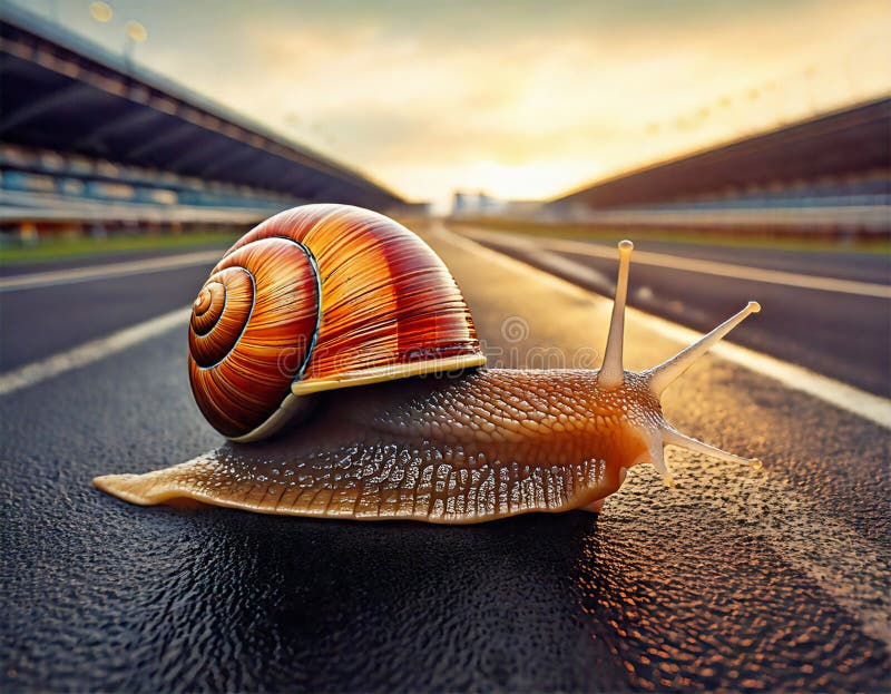 Racing snail stock illustration. Illustration of fauna - 347133492