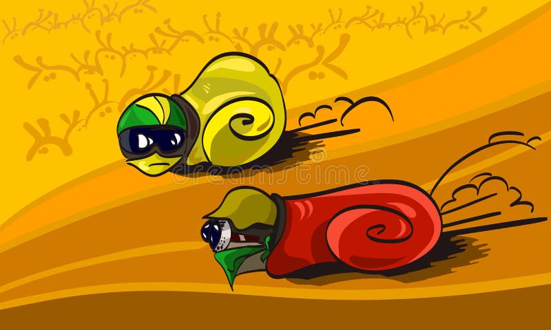 Racing snails stock illustration. Illustration of battle - 27991623