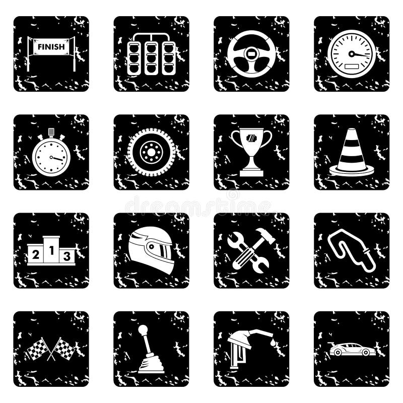 Racing Speed Icons Blue Circle Set Stock Vector - Illustration of ...