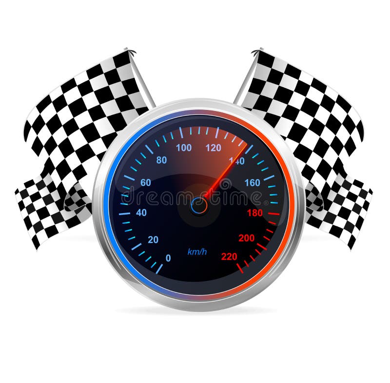 Racing Speedometer and Checkered Flags. Vector Stock Vector ...