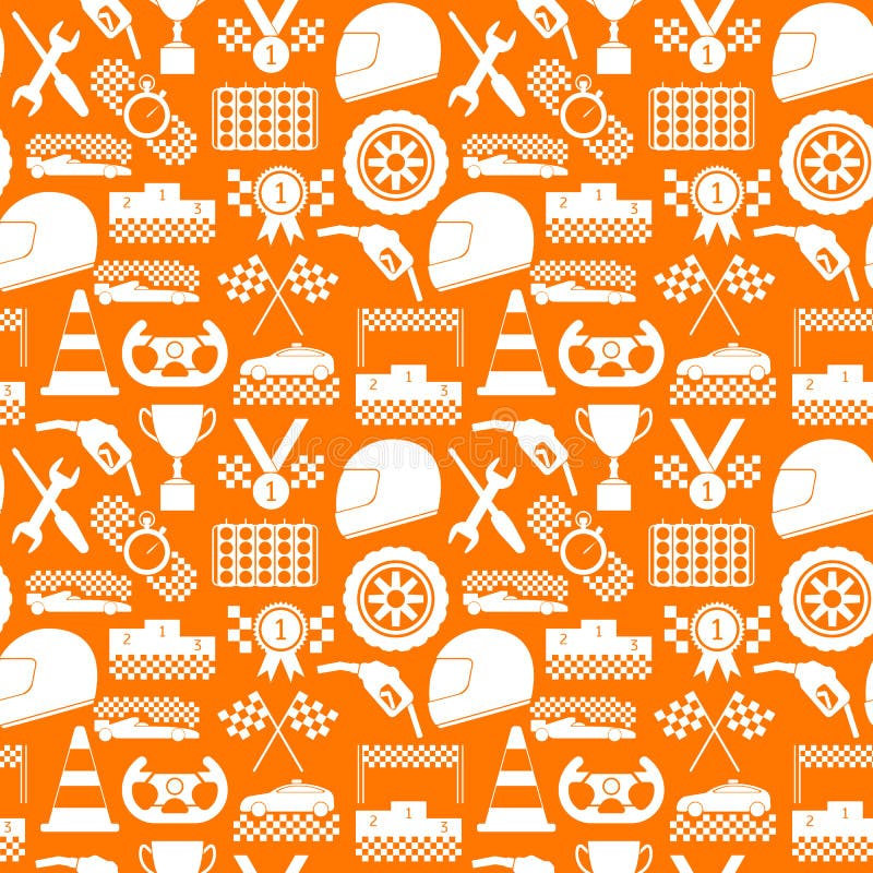 Racing Sport Background Pattern on a Orange. Vector Stock Vector ...