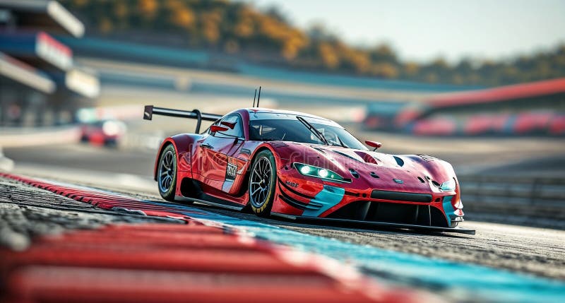 Racing Sports Car on the Race Track Stock Illustration - Illustration ...