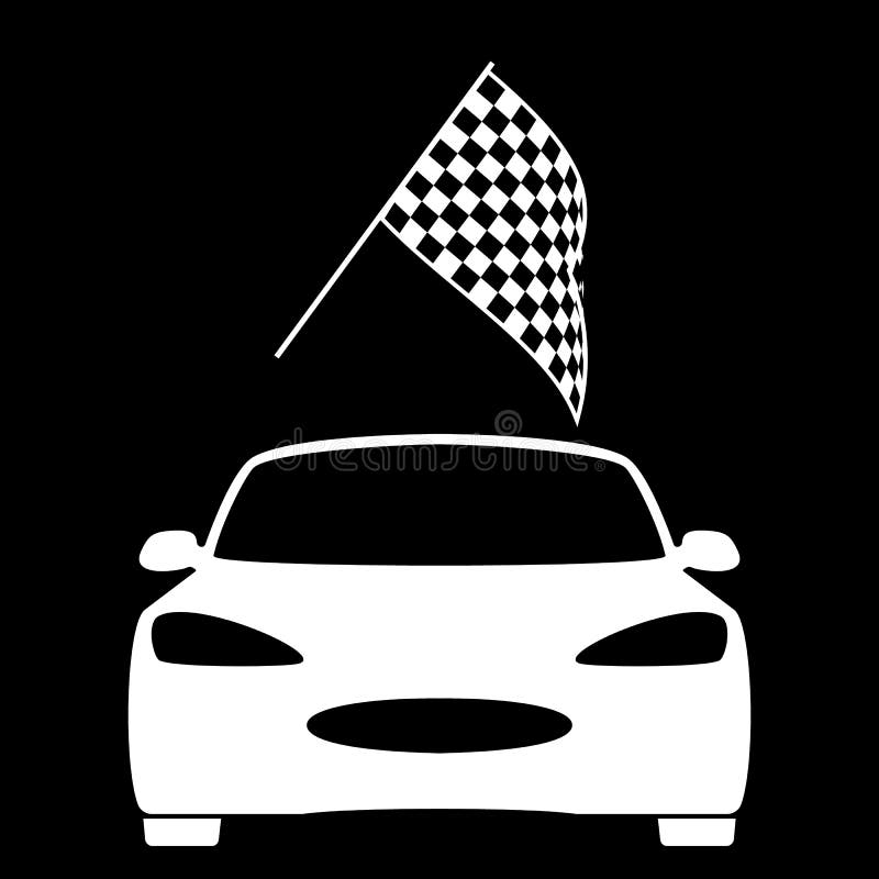 Flag Start Racing Pictogram Stock Illustration - Illustration of ...