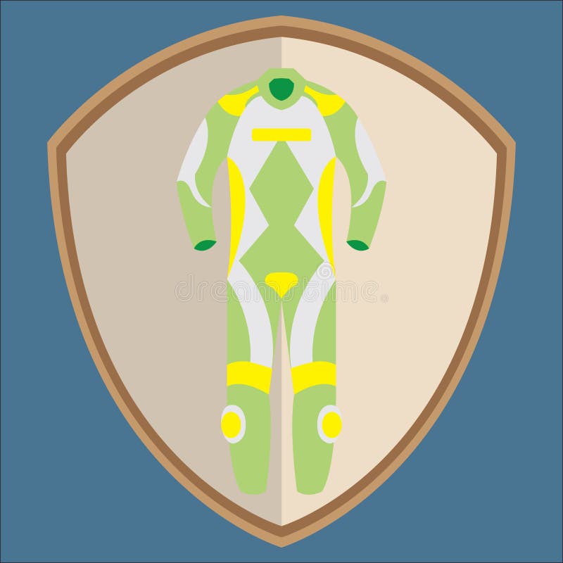 Racing Suit on Shield. Vector Illustration Decorative Design Stock ...