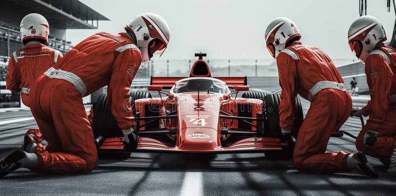 Racing Team at Pit Stop. Generative Ai Stock Illustration ... Racing Team at Pit Stop. Generative Ai Stock Illustration ...