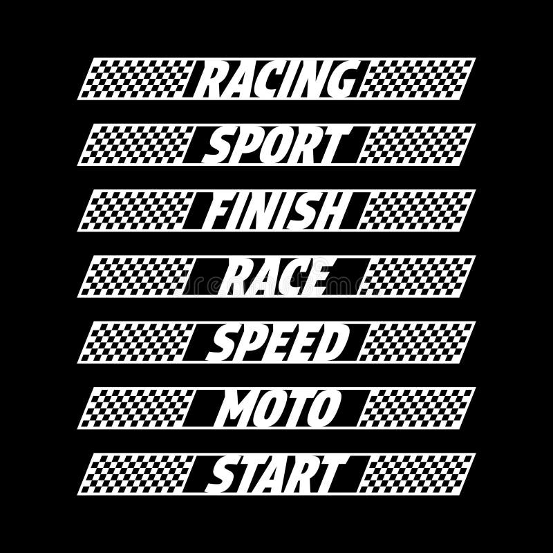 Racing Text White Checkered Lines Stock Vector - Illustration of auto ...