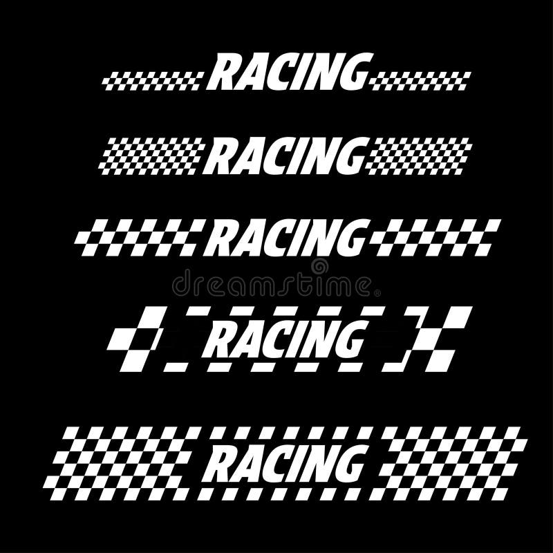 Racing Text White Checkered Patterns Stock Vector - Illustration of ...