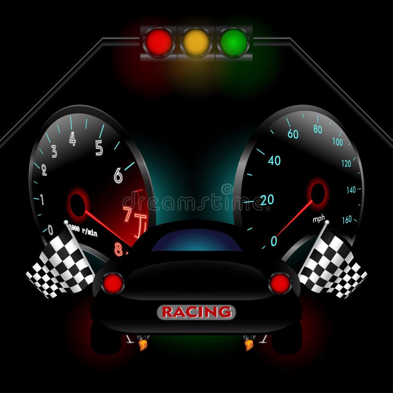 Racing Theme with Many Objects. Vector Stock Illustration ...