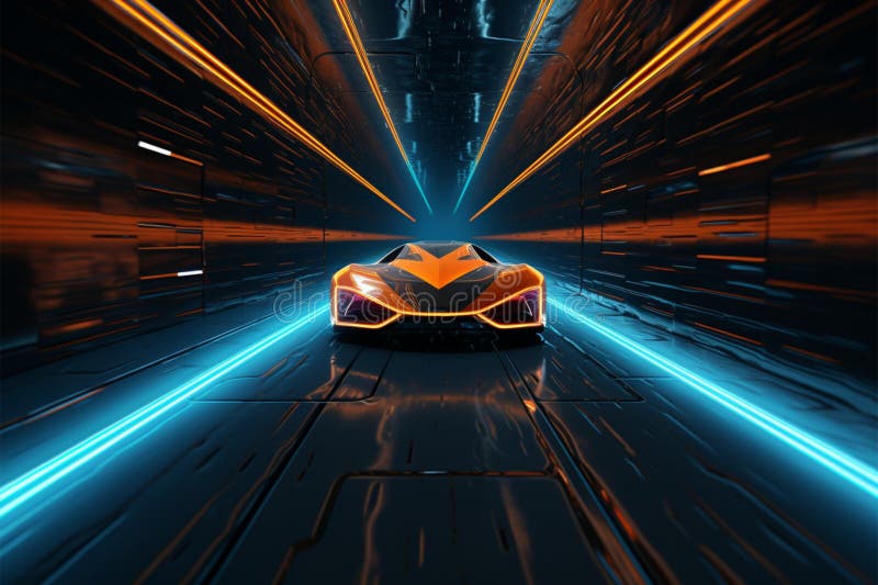 Racing into Tomorrow Modern, Sci Fi Arrow Technology in Abstract 3D ...