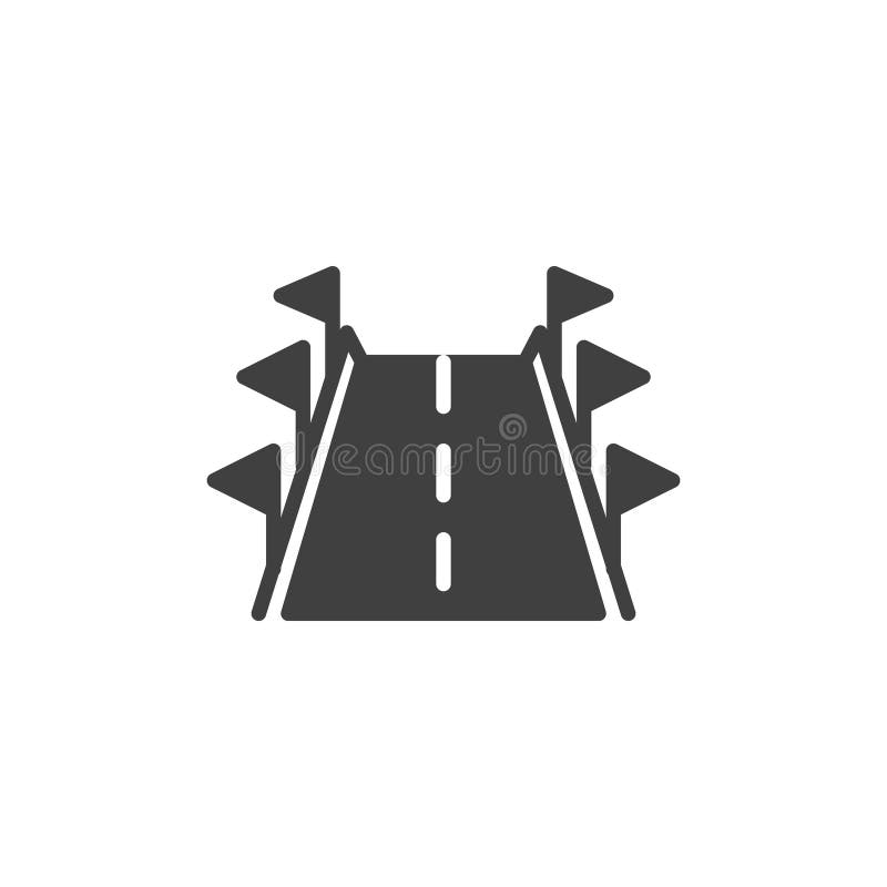 Racing Track with Flags Vector Icon Stock Vector - Illustration of ...