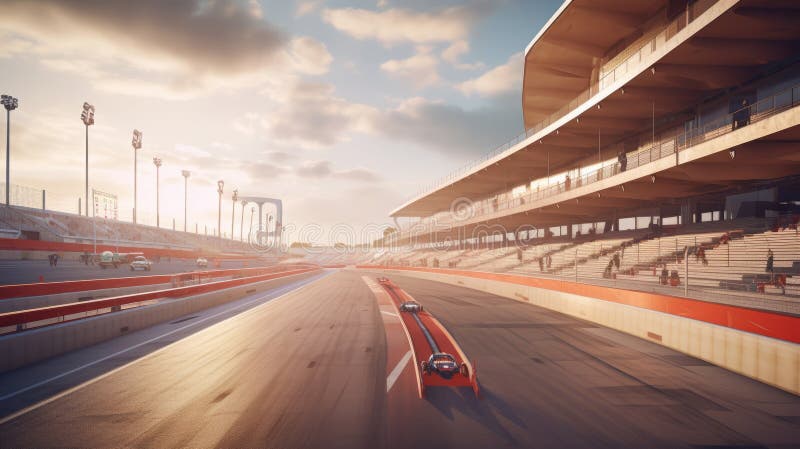 Racing Track with Grandstands. Generative AI. Stock Illustration ...