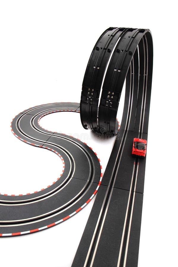 Toy Car Racing Track Isolated Stock Image - Image of action, drive ...